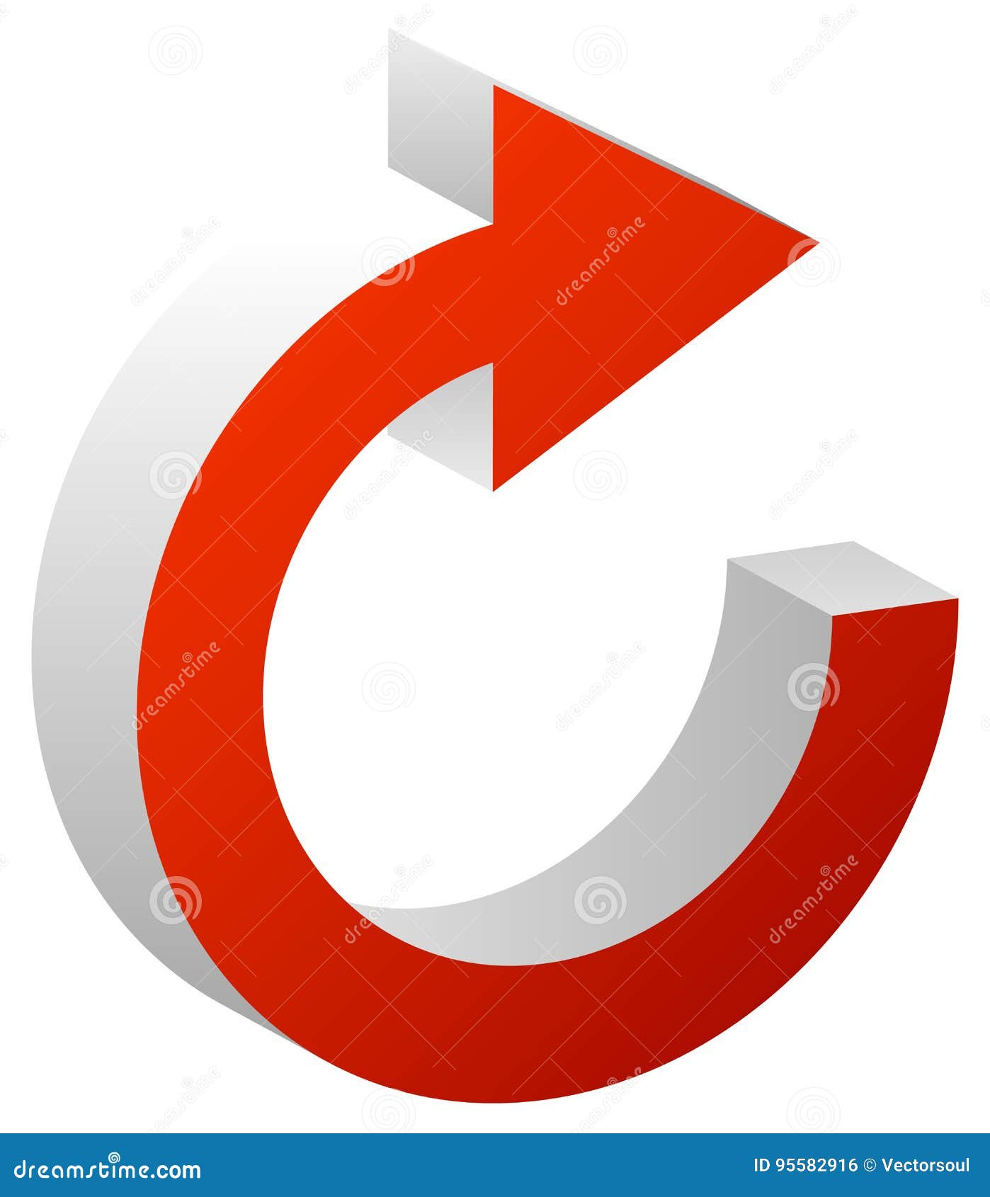 Clockwise Red Arrow. Arrow Forward Stock Vector - Illustration of ...