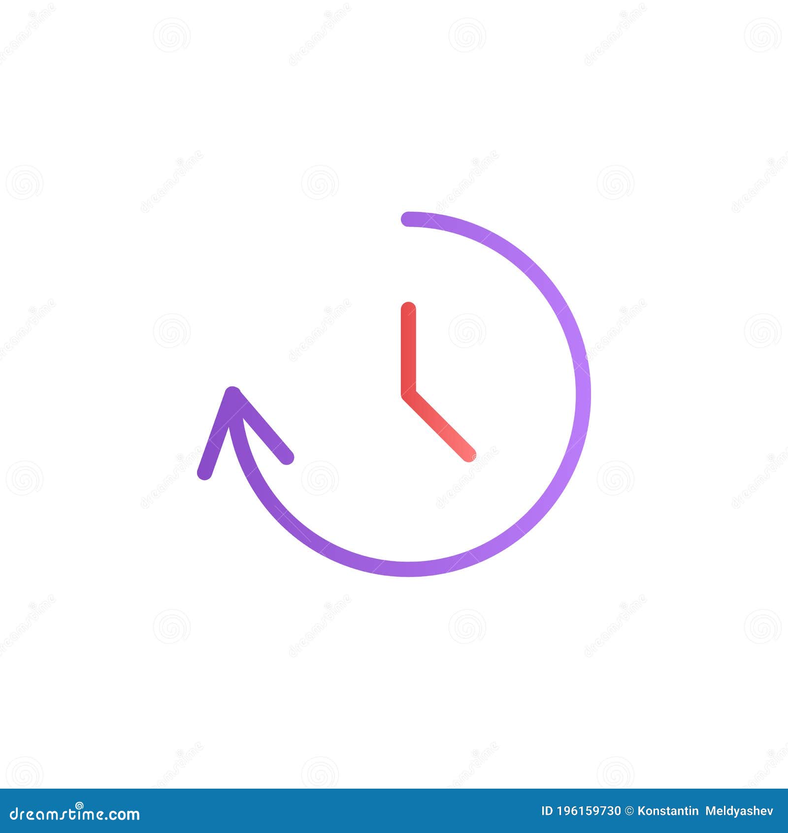 Clockwise Rotation Icon Arrow And Time. Clock Icon Vector Eps10 ...