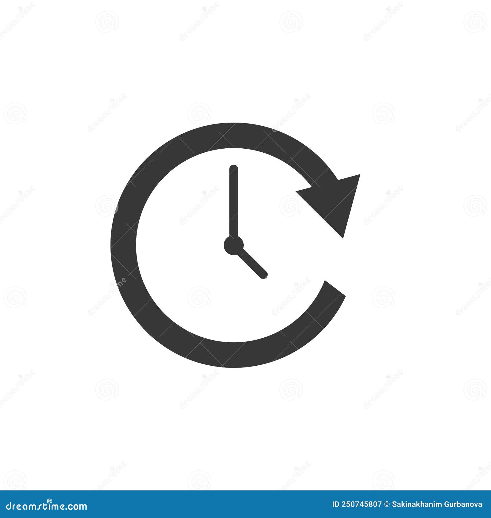Clockwise Rotation Arrow Icon. Blue Mandatory Symbol. Vector ...