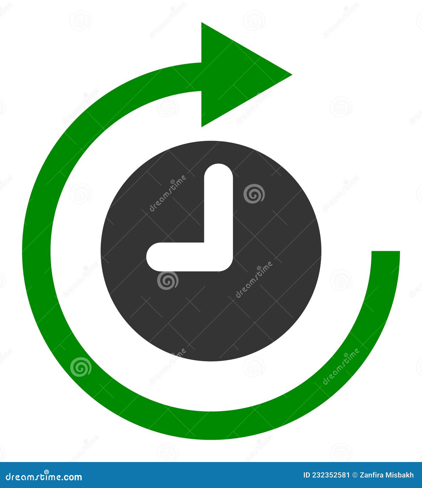 Clockwise Rotation Arrow Icon. Blue Mandatory Symbol. Vector ...