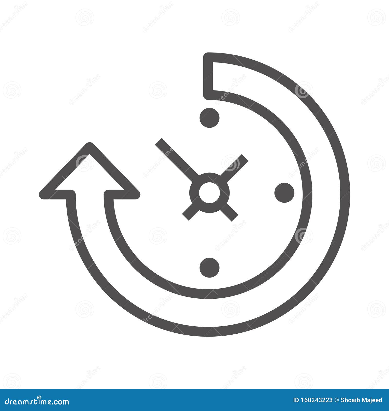 Clockwise Vector Line Icon Isolated Graphic .Style in EPS 10 Simple ...