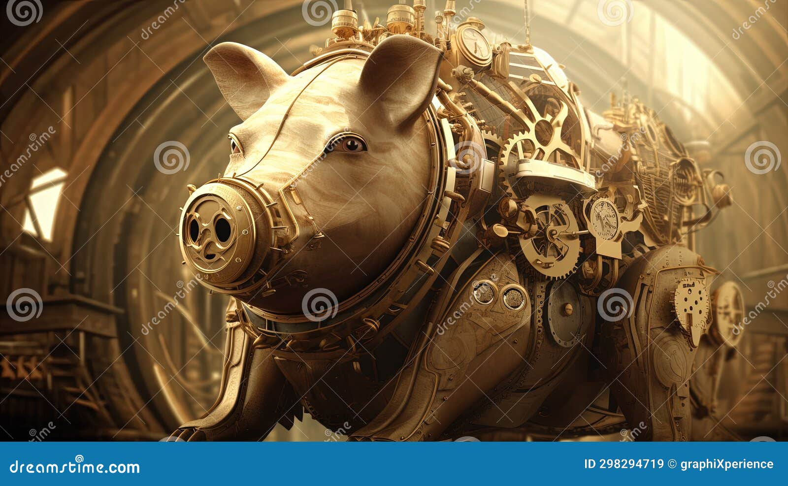 Clockwork Beast of the Steampunk Zoo Stock Illustration - Illustration ...