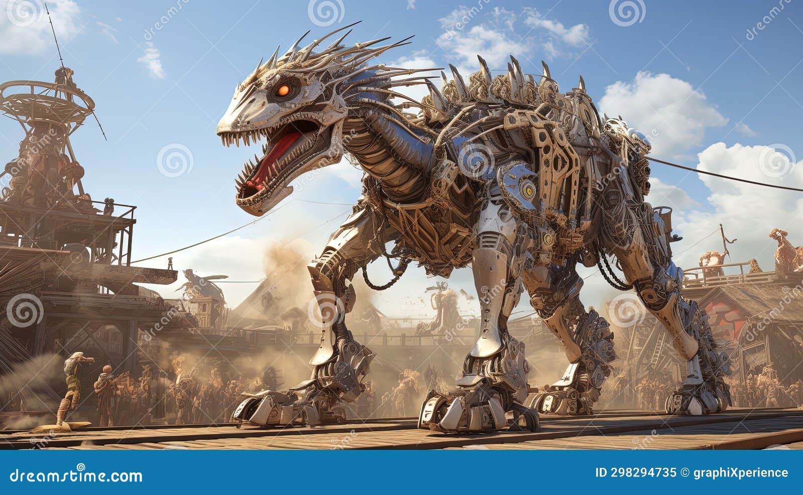 Clockwork Beast of the Steampunk Zoo Stock Illustration - Illustration ...