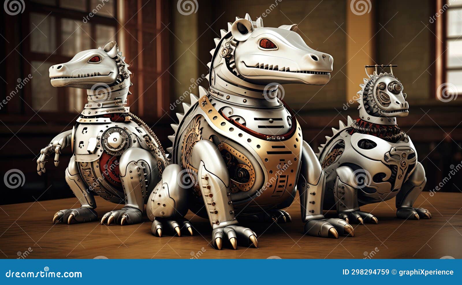 Clockwork Beast of the Steampunk Zoo Stock Illustration - Illustration ...