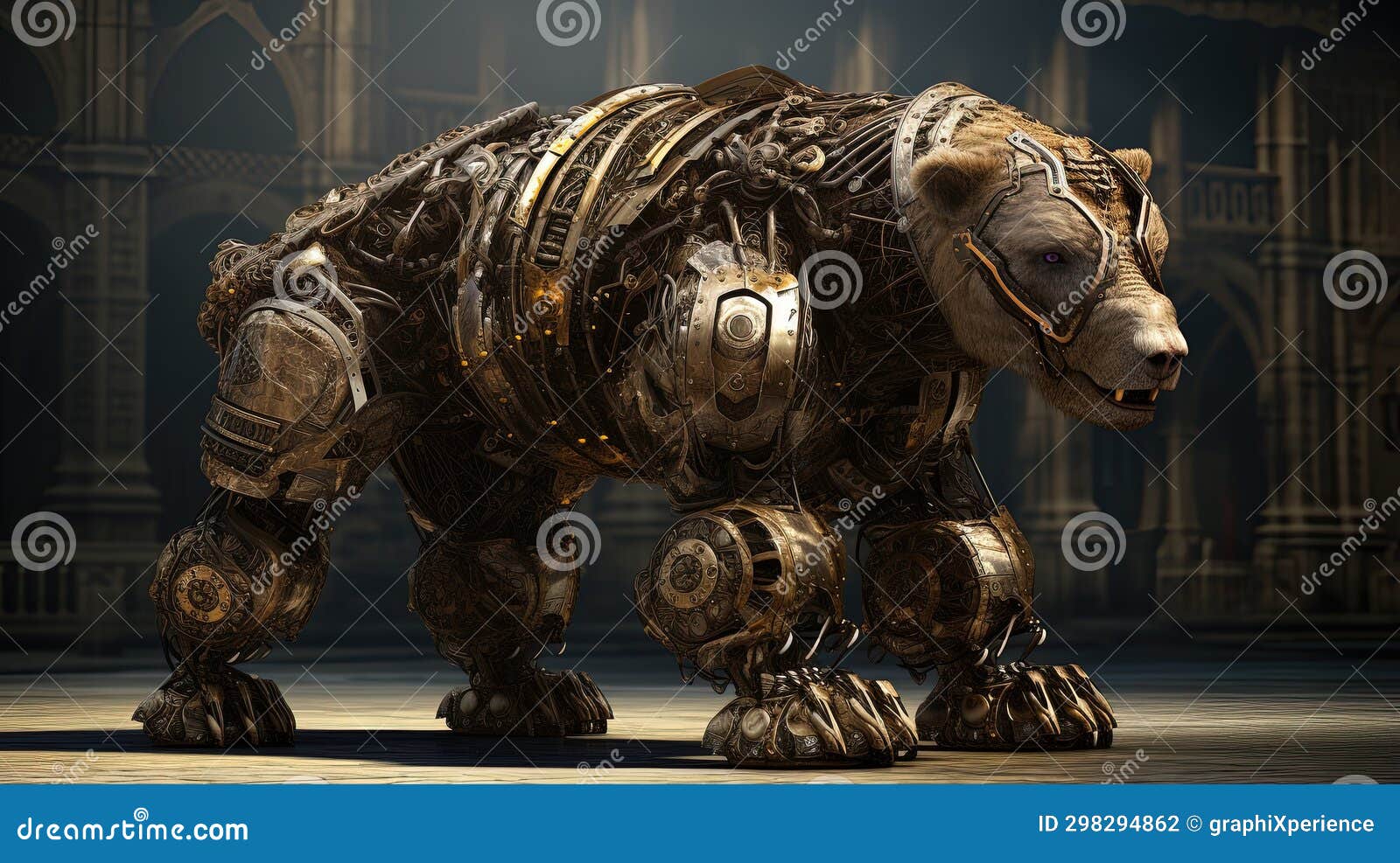 Clockwork Beast of the Steampunk Zoo Stock Illustration - Illustration ...