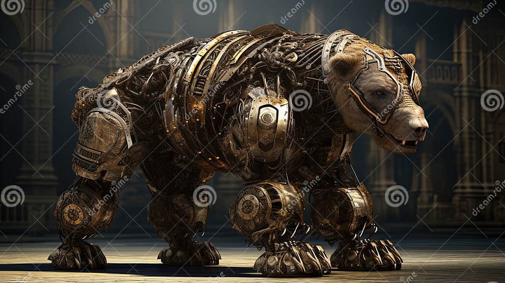 Clockwork Beast of the Steampunk Zoo Stock Illustration - Illustration ...