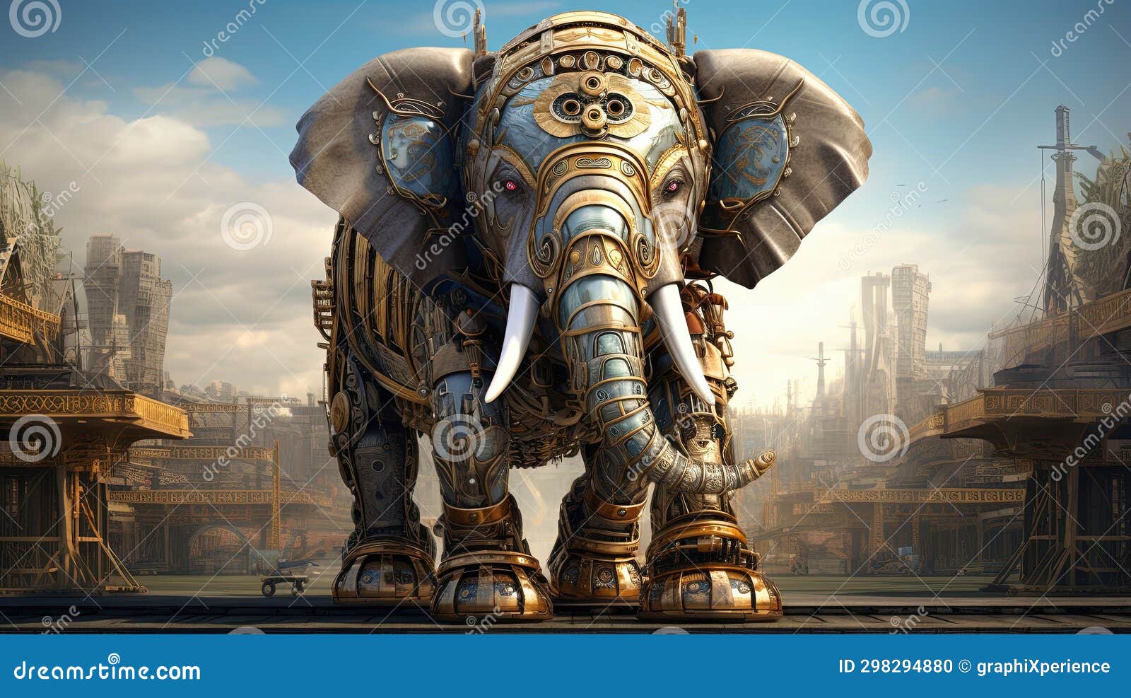 Clockwork Beast of the Steampunk Zoo Stock Illustration - Illustration ...