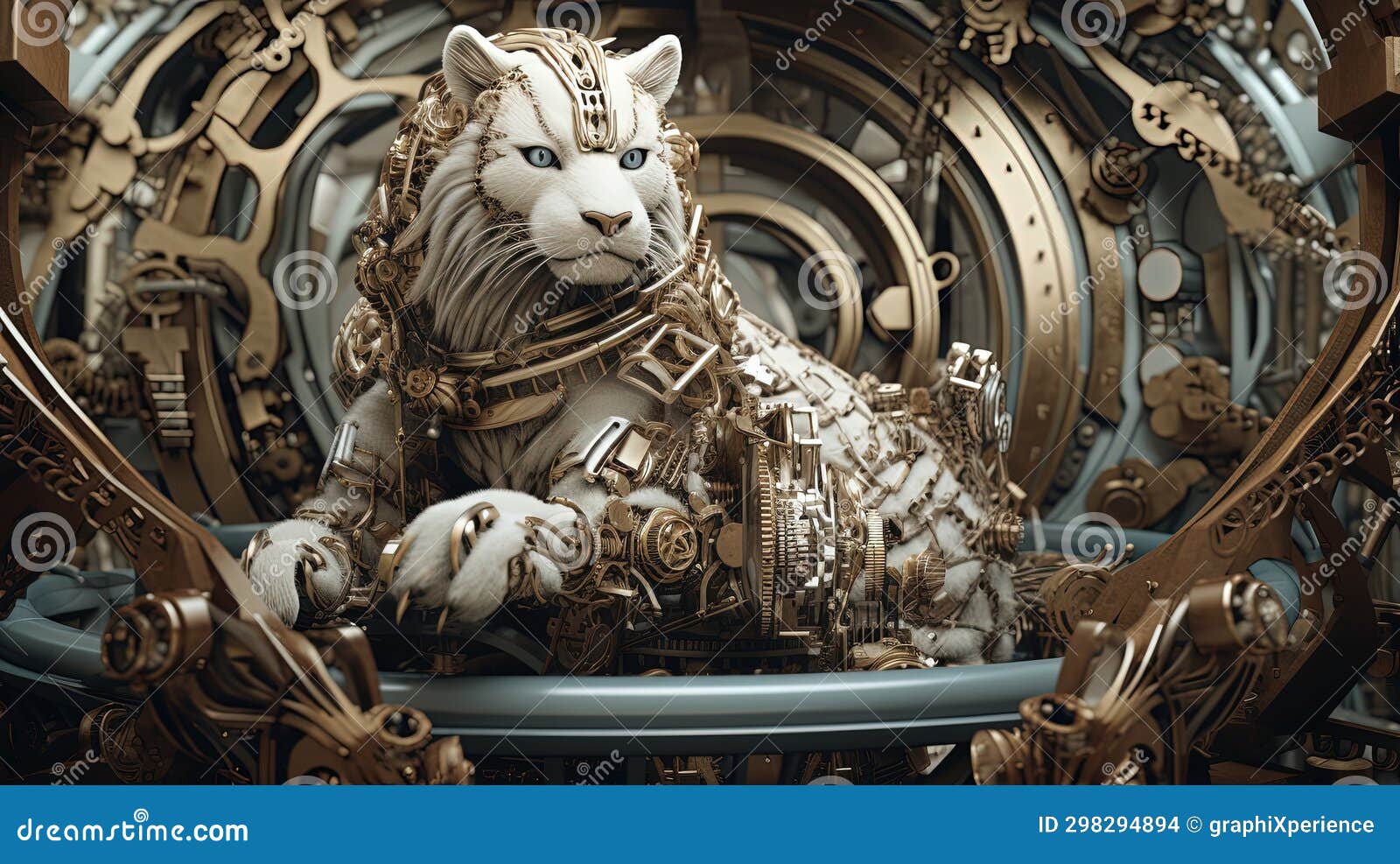 Clockwork Beast of the Steampunk Zoo Stock Illustration - Illustration ...