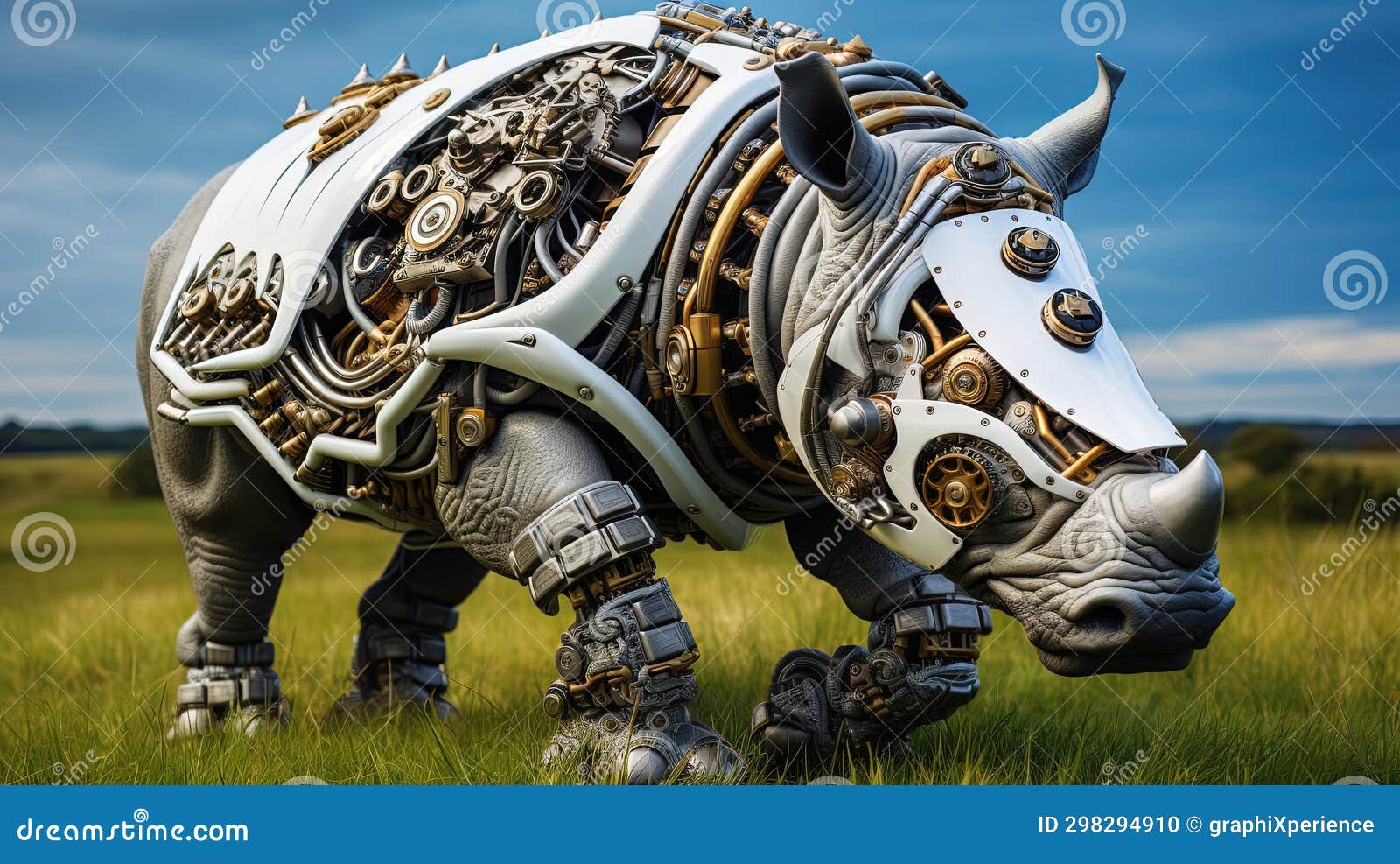 Clockwork Beast of the Steampunk Zoo Stock Illustration - Illustration ...