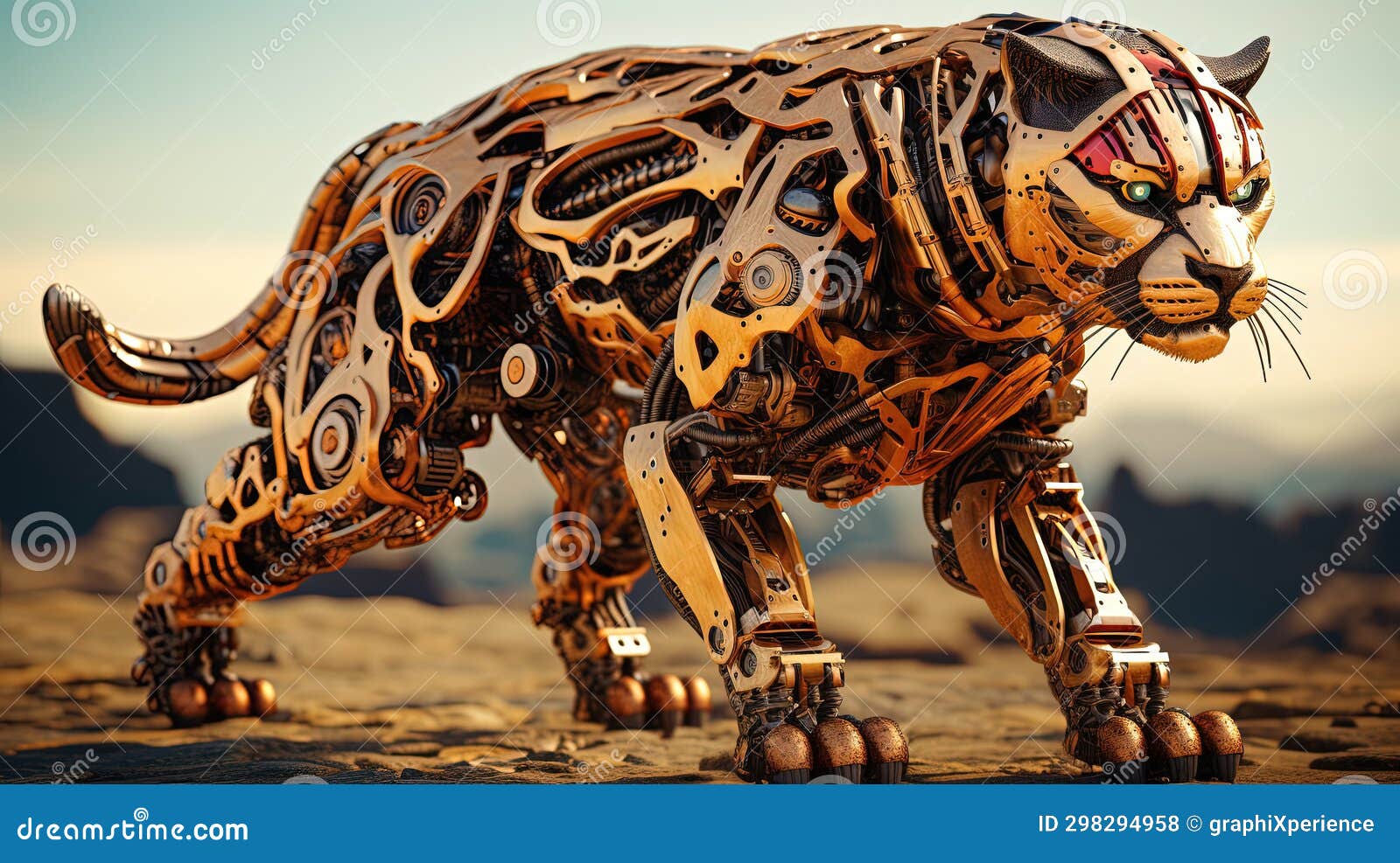 Clockwork Beast of the Steampunk Zoo Stock Illustration - Illustration ...