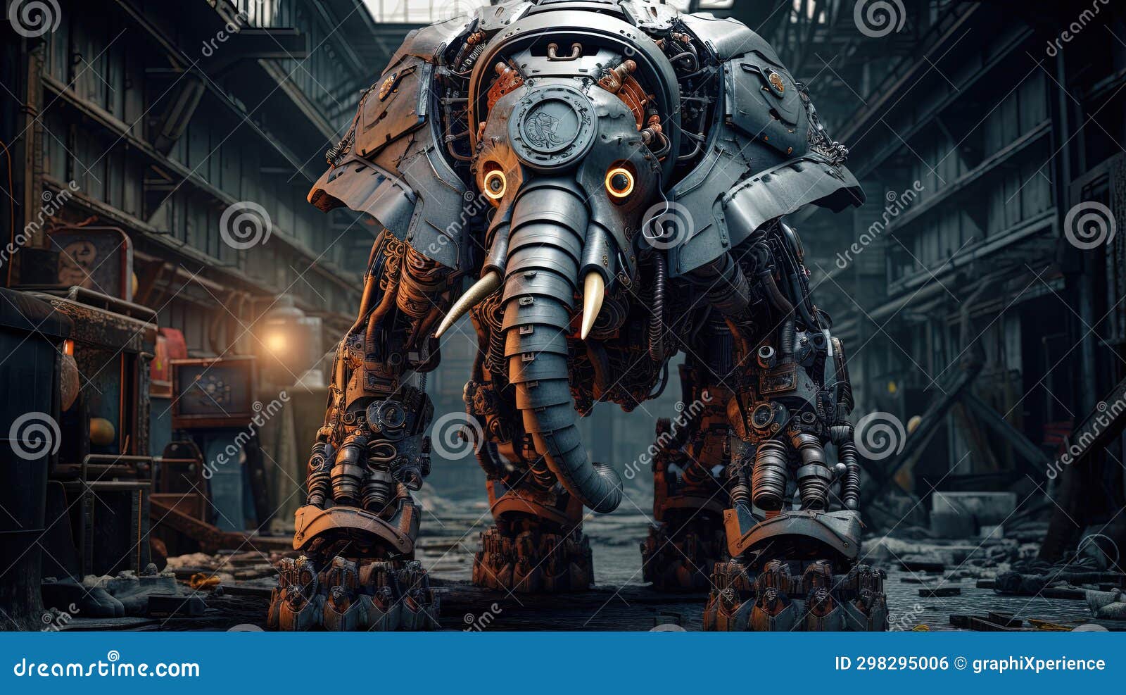 Clockwork Beast of the Steampunk Zoo Stock Illustration - Illustration ...