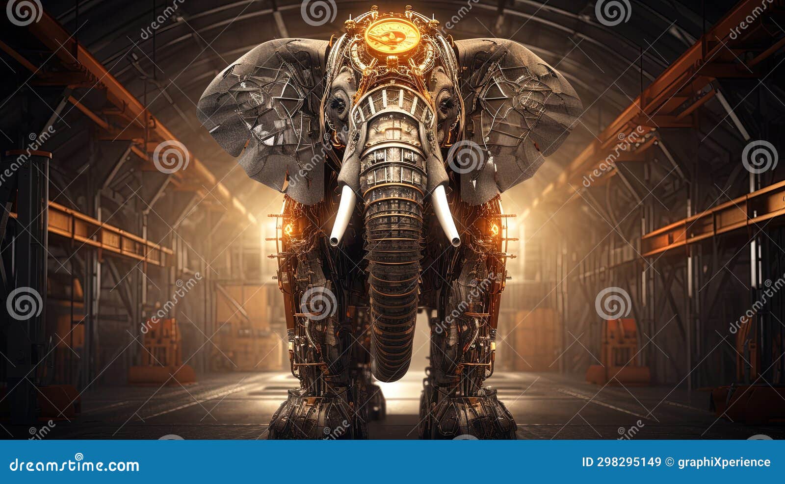 Clockwork Beast of the Steampunk Zoo Stock Illustration - Illustration ...