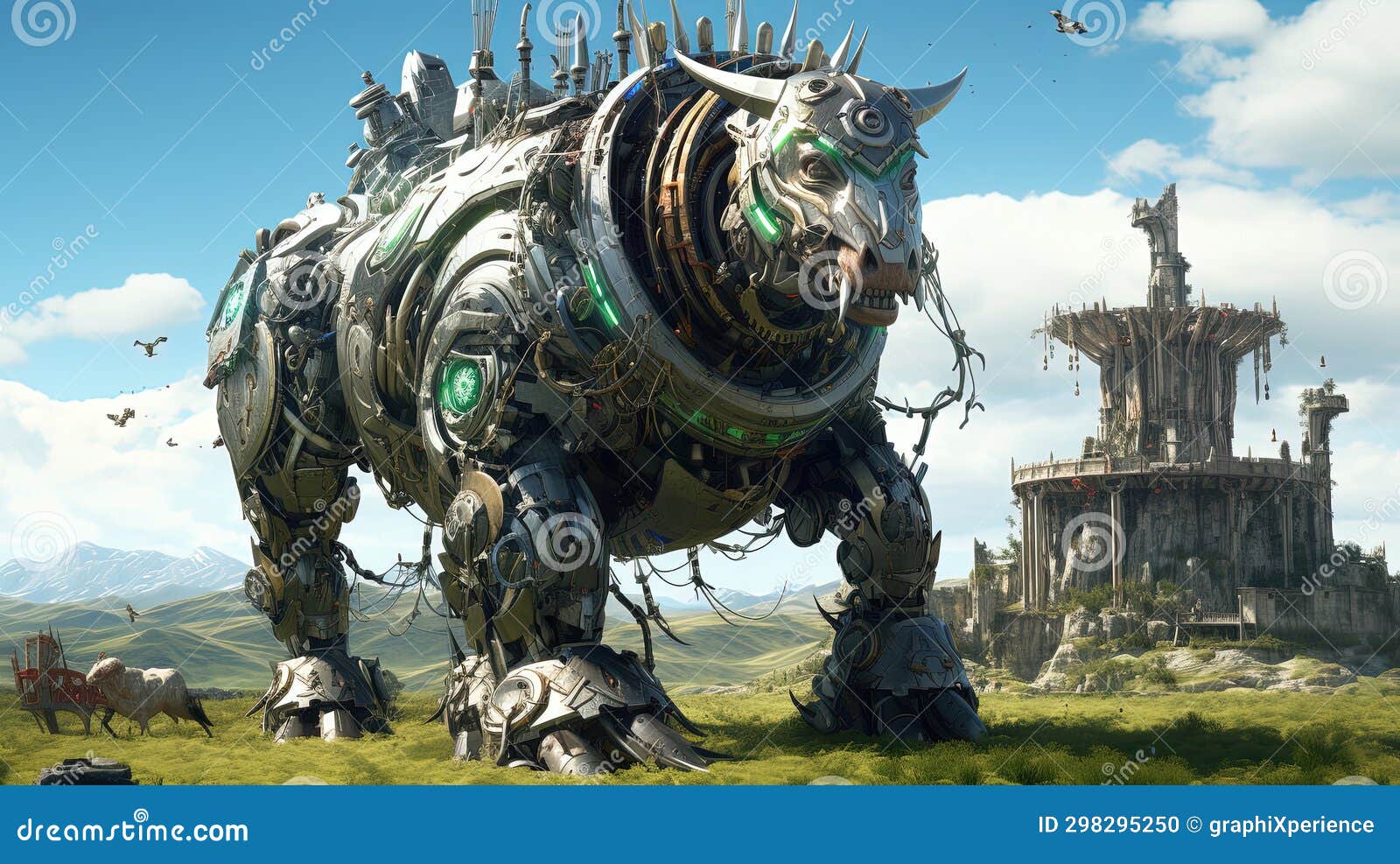 Clockwork Beast of the Steampunk Zoo Stock Illustration - Illustration ...