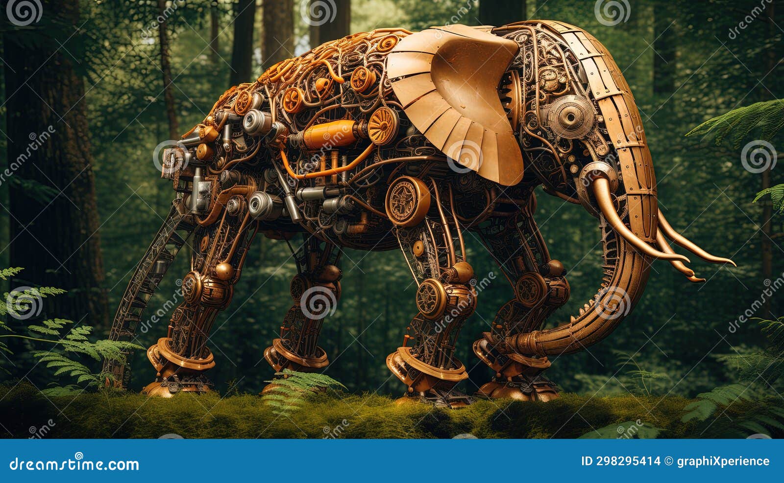 Clockwork Beast of the Steampunk Zoo Stock Illustration - Illustration ...