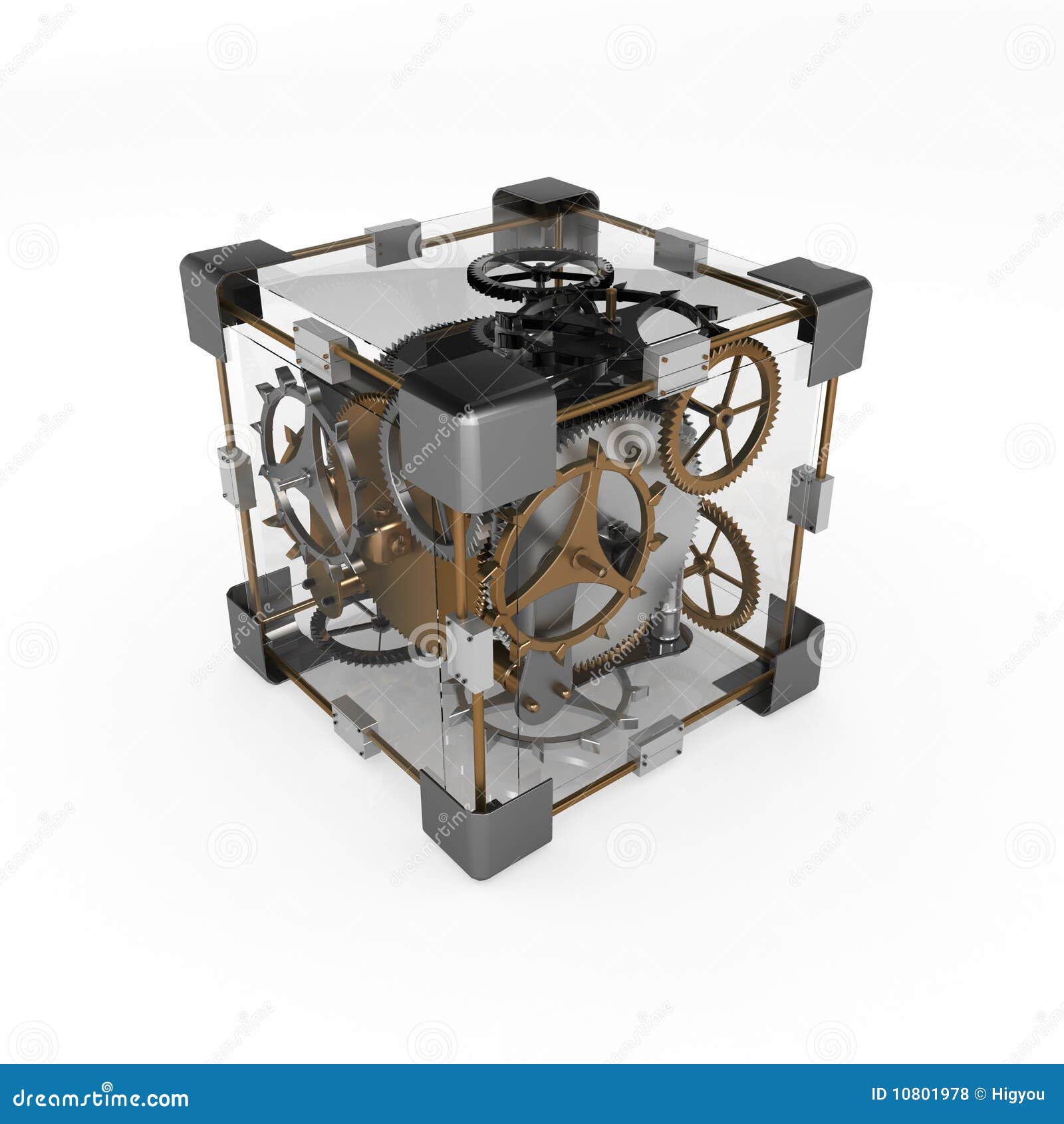 Clockwork Cube stock illustration. Illustration of craftsmanship - 10801978
