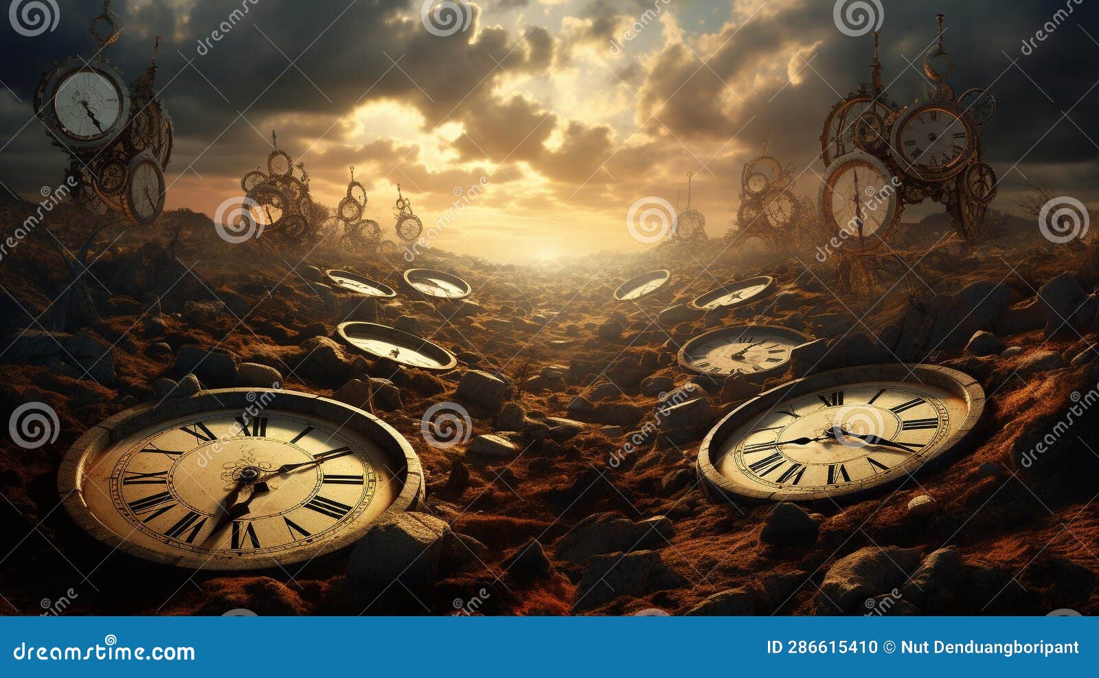 A Colossal Clockwork Tree, Its Intricate Gears And Mechanisms Reaching ...