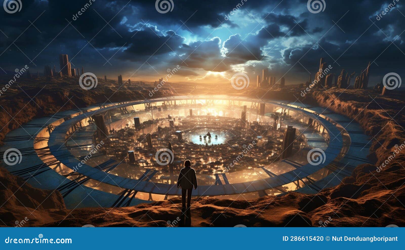 A Colossal Clockwork Tree, Its Intricate Gears And Mechanisms Reaching ...