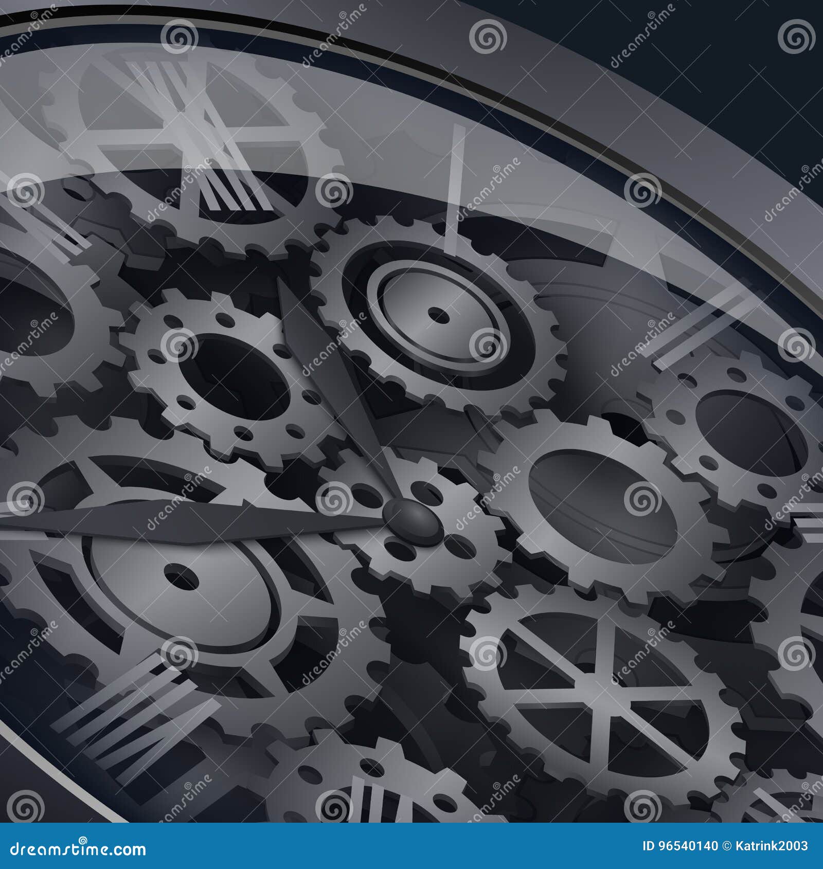 Clockwork with gears stock vector. Illustration of outdated - 96540140