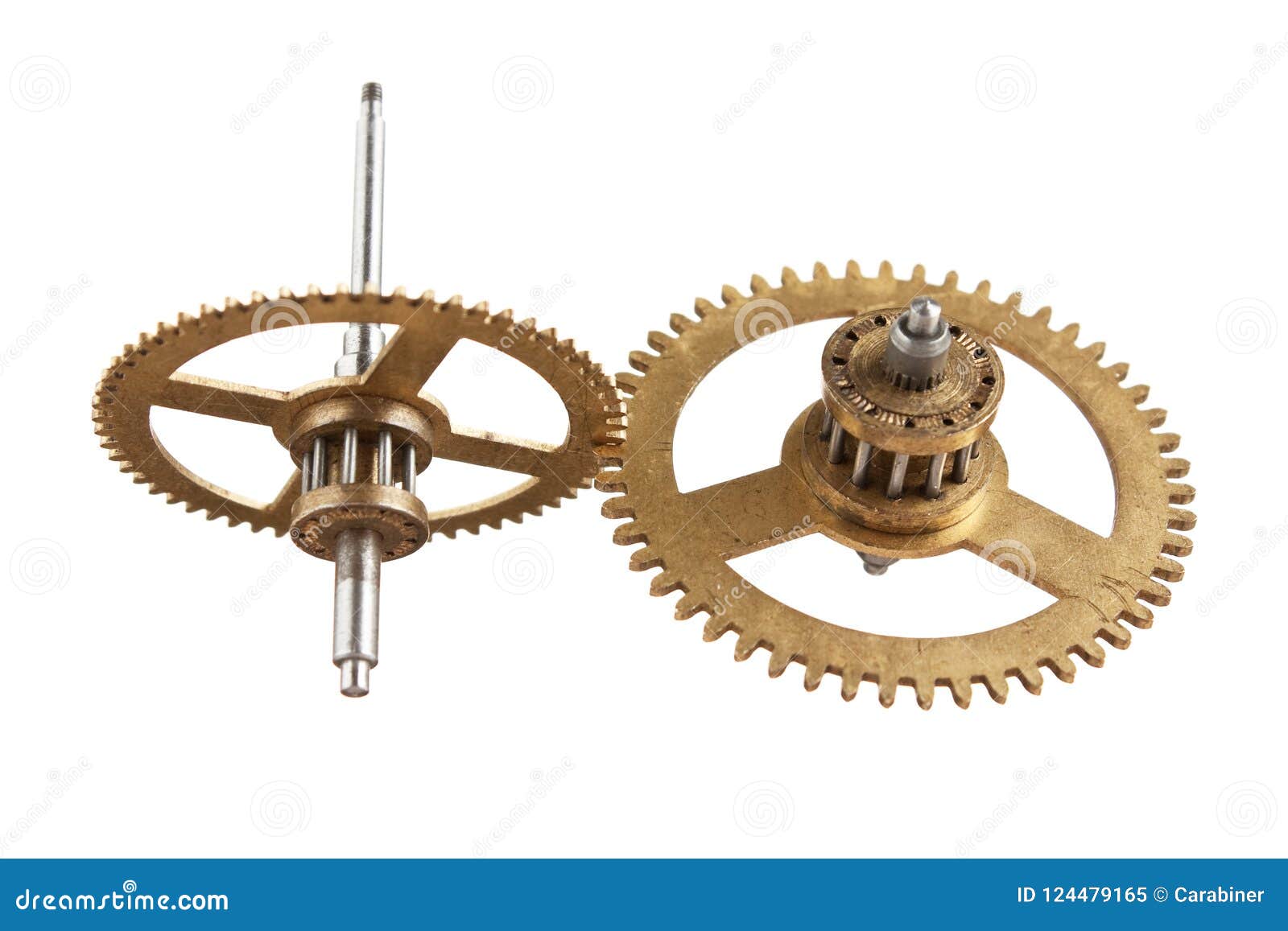 Clockwork gears isolated stock image. Image of component - 124479165