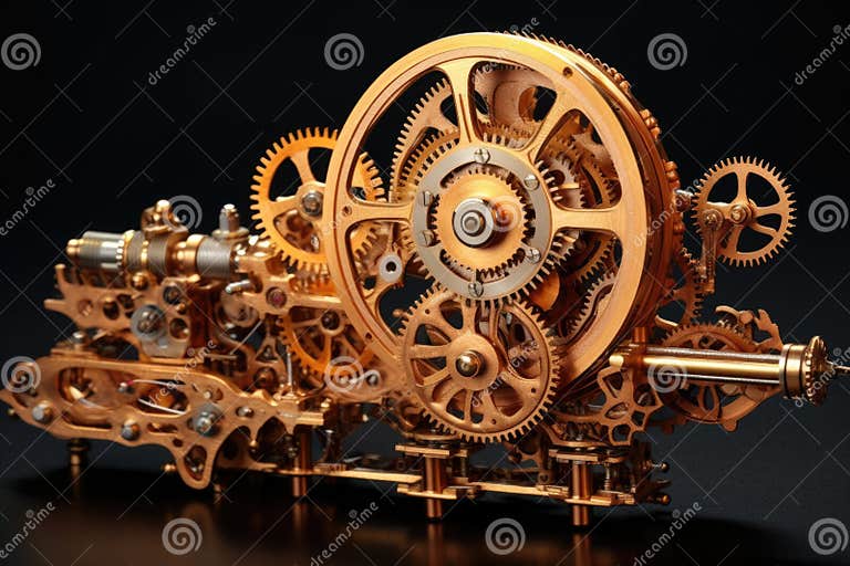 Clockwork Gears and Springs in Motion Stock Image - Image of clock ...