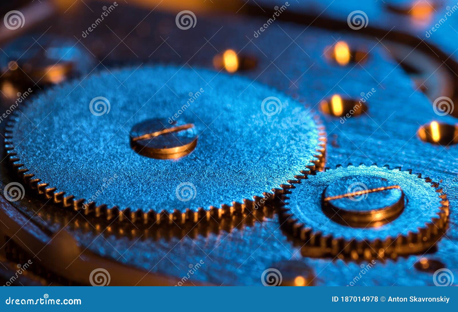 Clockwork gears wheels stock photo. Image of color, detail - 187014978
