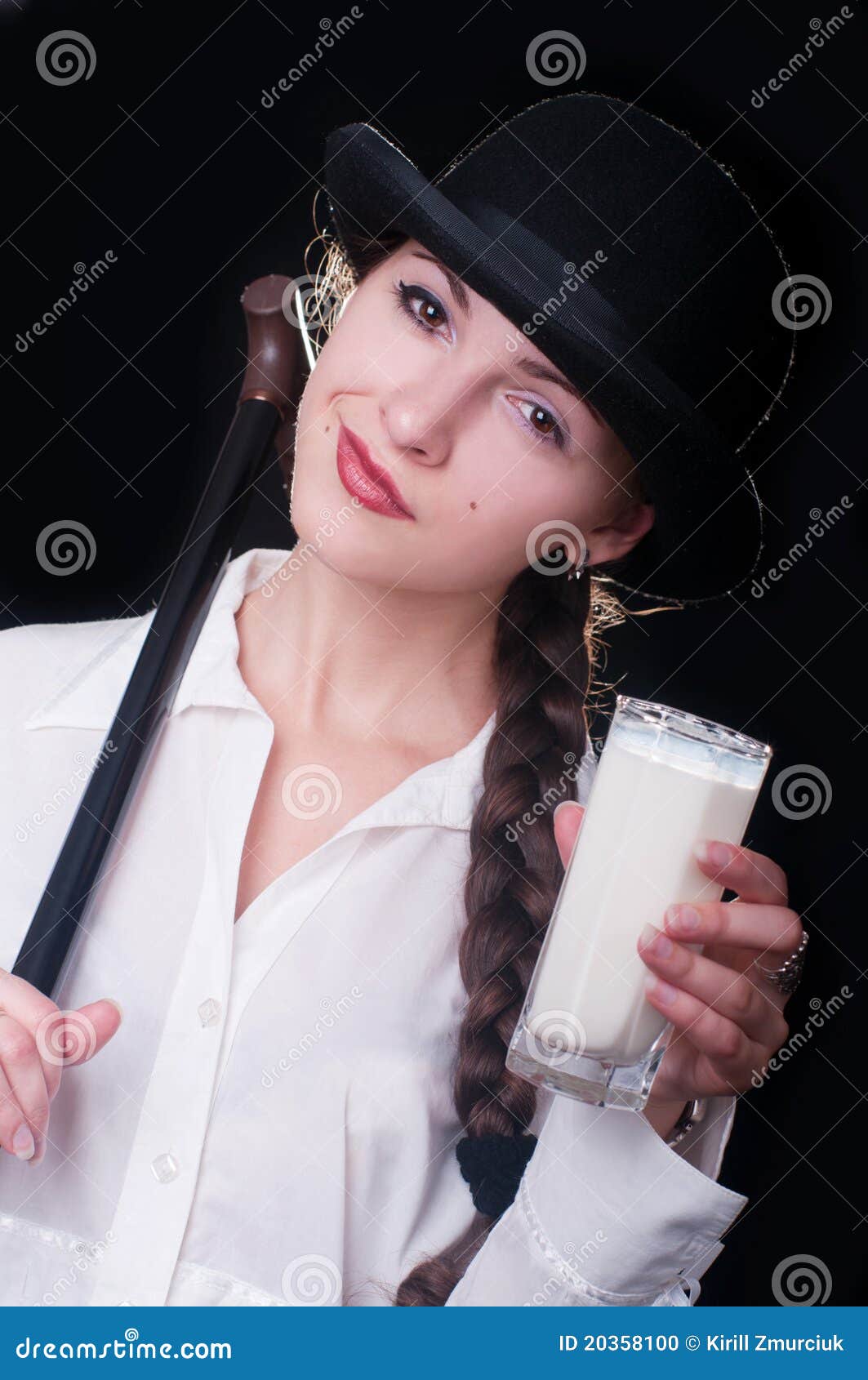 Clockwork Girl stock photo. Image of emotions, cane, orange - 20358100