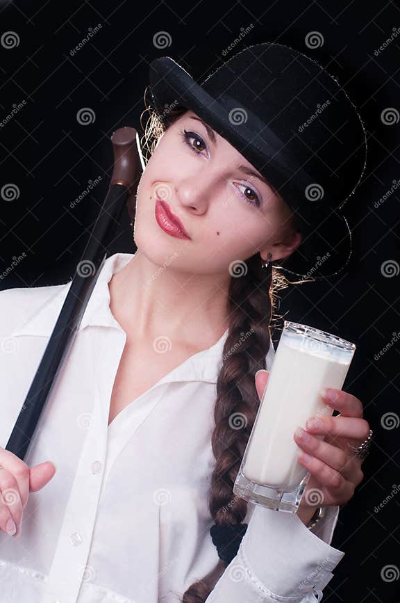 Clockwork Girl stock photo. Image of emotions, cane, orange - 20358100