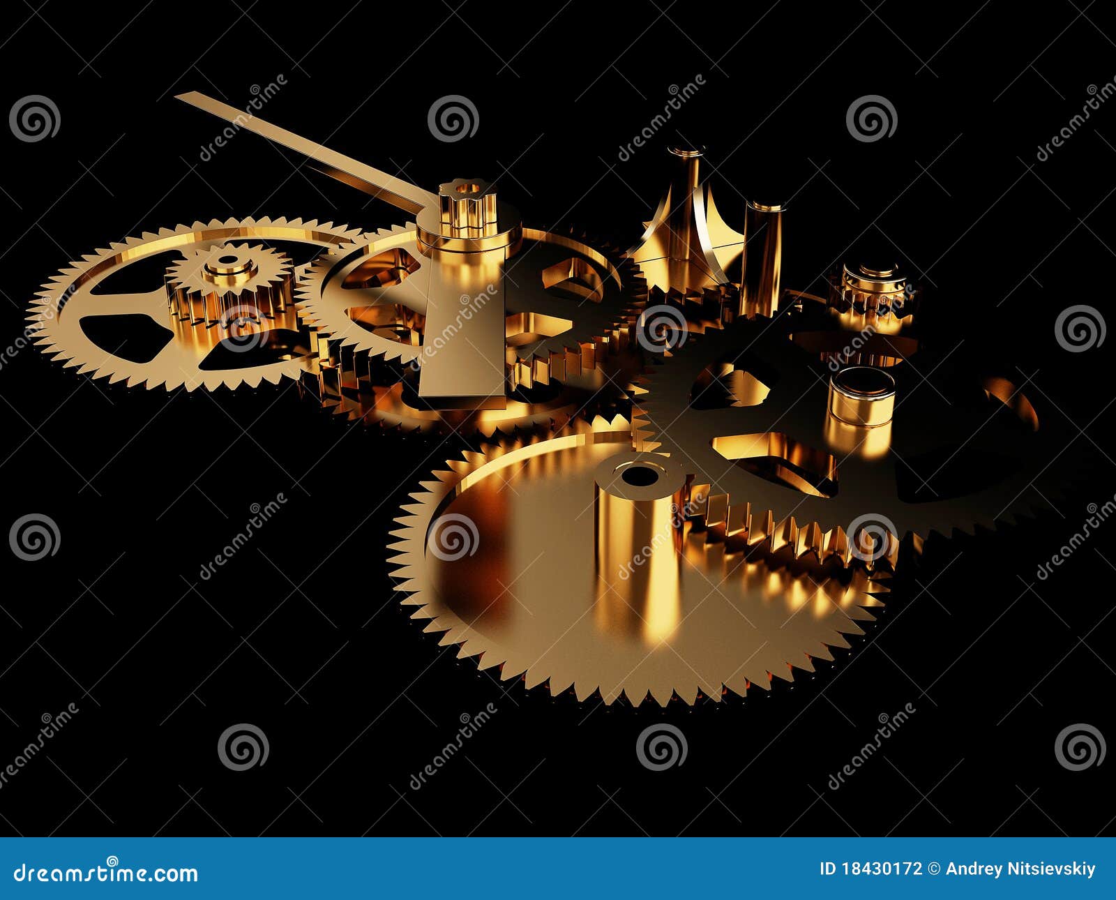 Clockwork Gold stock illustration. Illustration of concepts - 18430172
