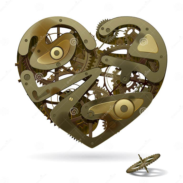Clockwork Heart stock vector. Illustration of rusty, valentine - 45309828