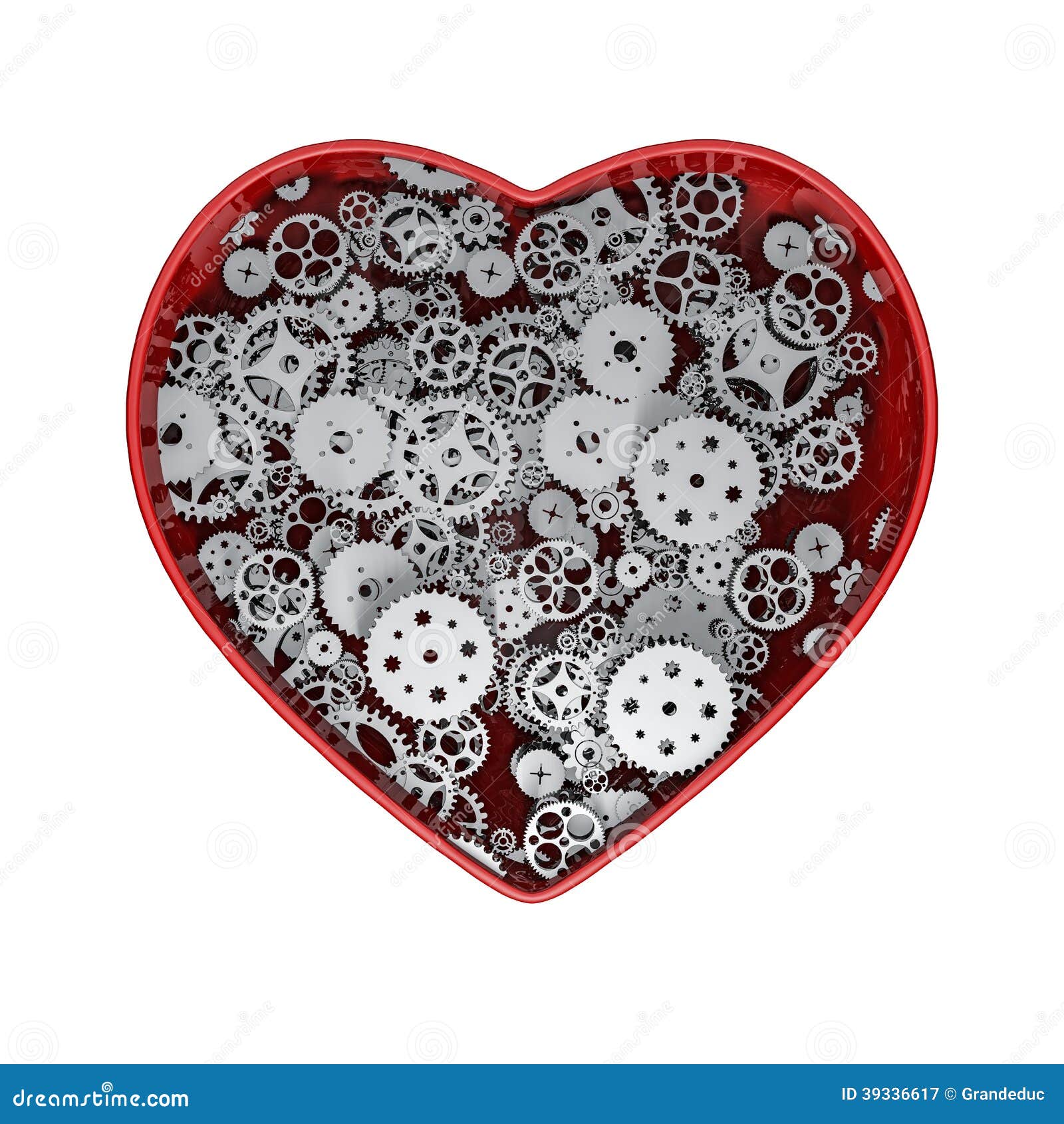 Clockwork heart silver stock illustration. Illustration of steel - 39336617