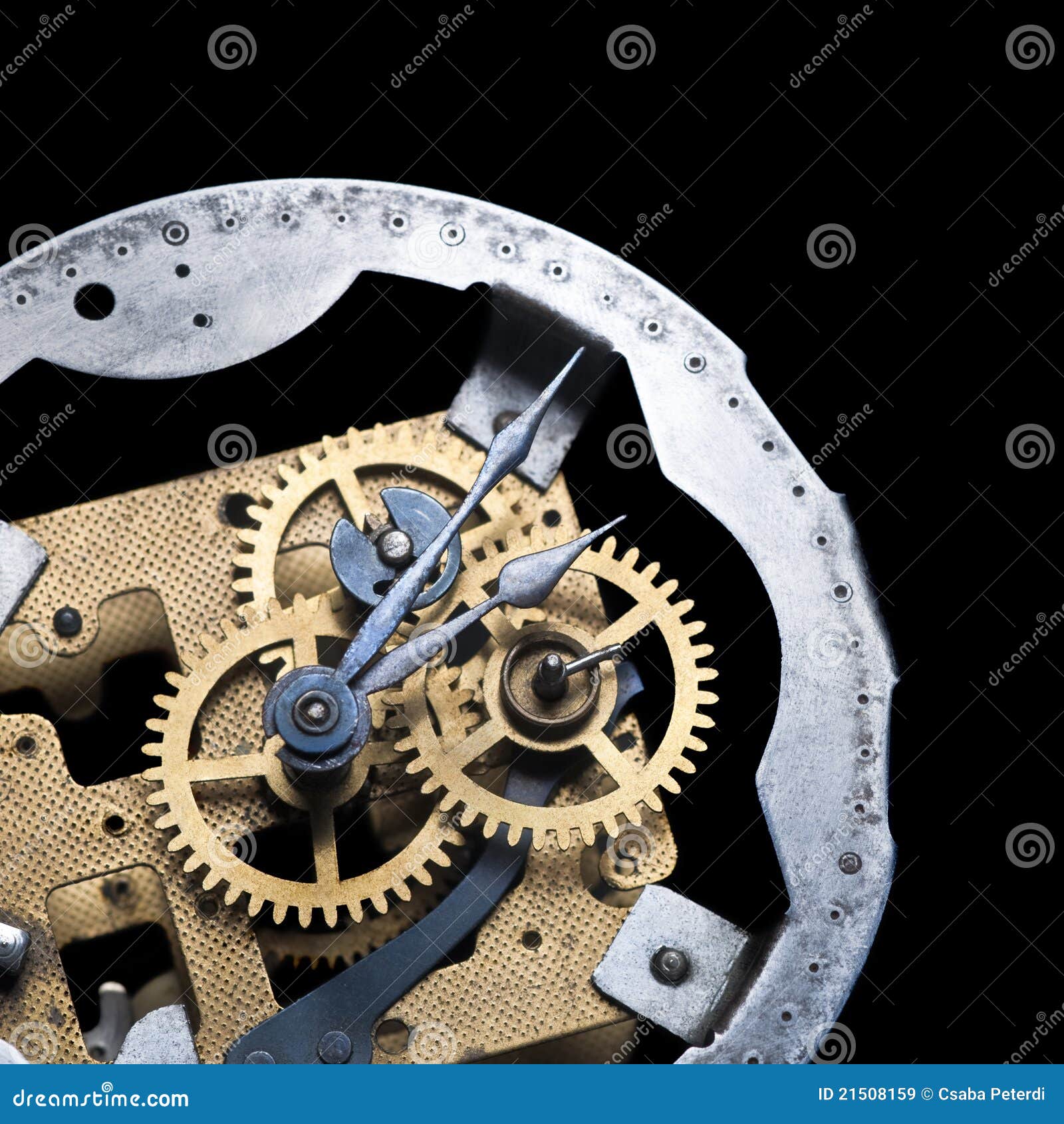 Clockwork Isolated on Black Stock Image - Image of classic, wheels ...