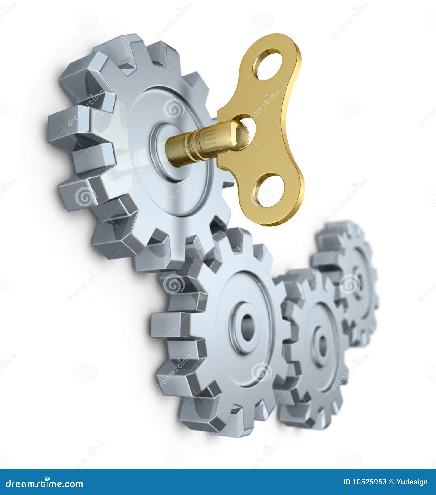 Clockwork key stock illustration. Illustration of transmission - 10525953