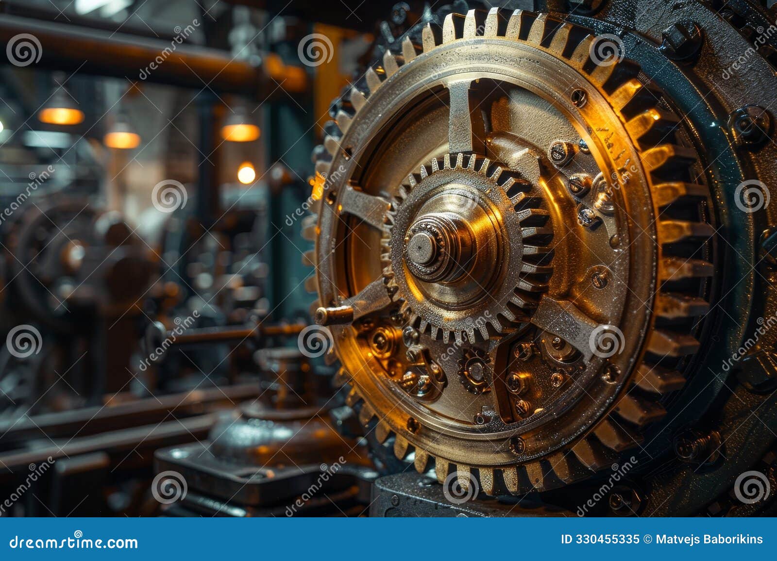 Brass Gear Train With Steel Bridge And Blued Screws Royalty-Free Stock ...