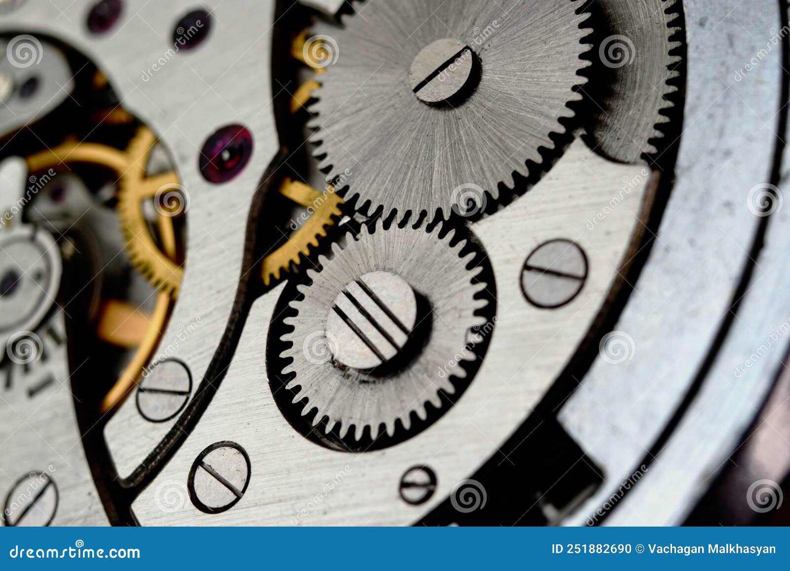 Clockwork. Macro Shot of Clock Mechanism. Gears Stock Photo - Image of ...