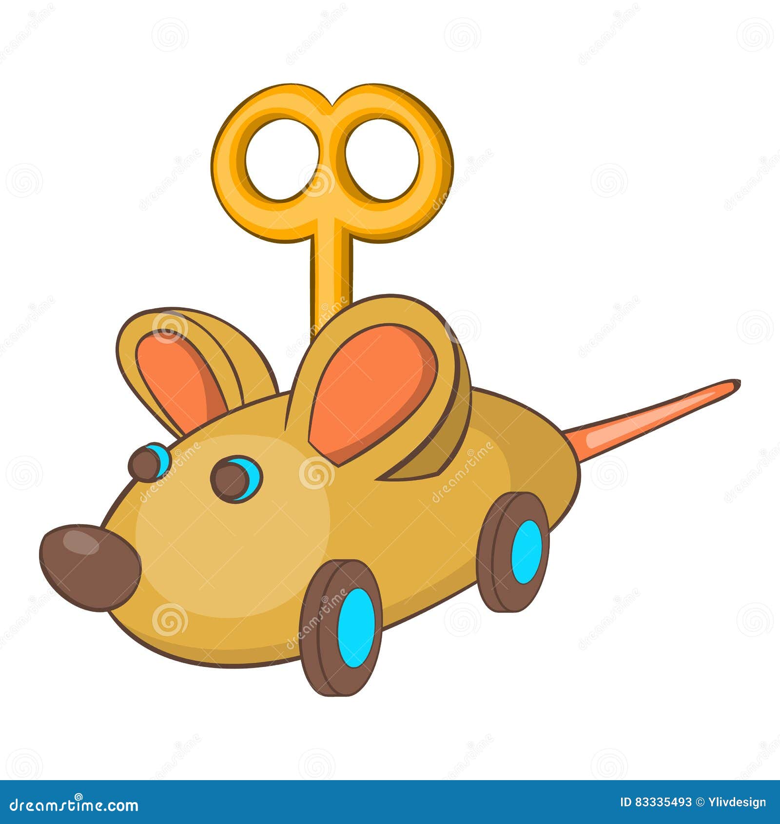 Clockwork Mouse Icon, Cartoon Style Stock Vector - Illustration of ...