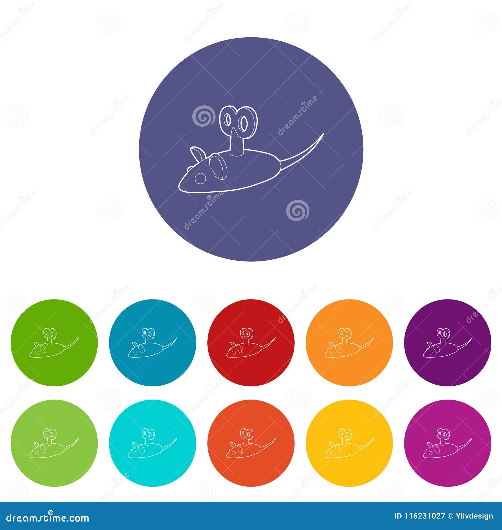 Clockwork Mouse Icon, Outline Style Stock Vector - Illustration of ...