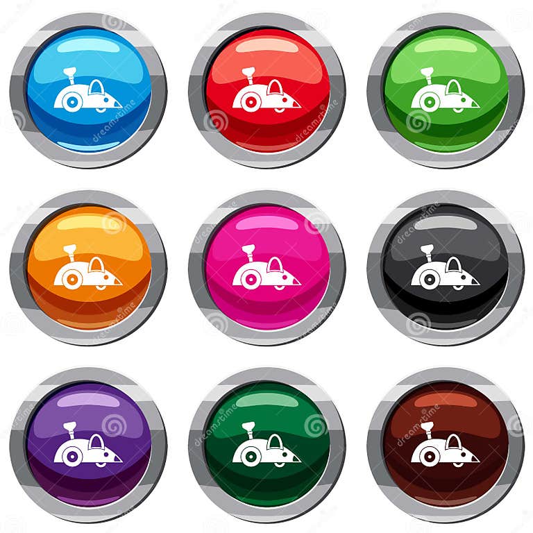 Clockwork Mouse Set 9 Collection Stock Vector - Illustration of retro ...
