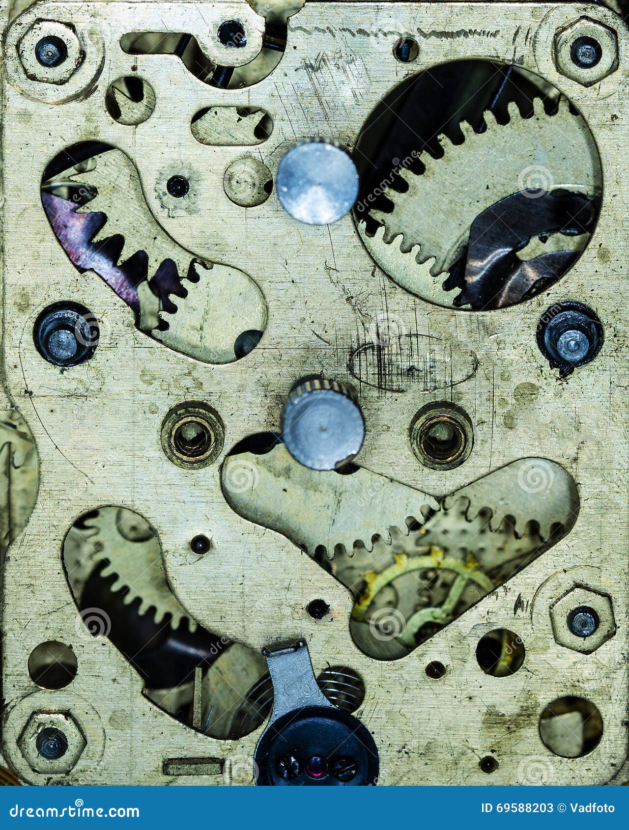 Clockwork Old Mechanical Alarm Clock Stock Image - Image of gear ...