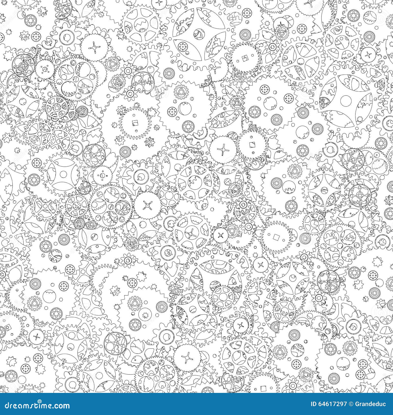 Clockwork pattern lineart stock illustration. Illustration of lineart ...