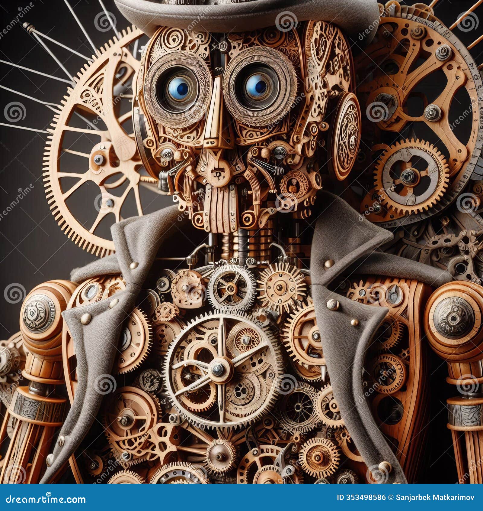 Clockwork Puppet Intricately Carved Puppet Inspired by Steampunk Stock ...
