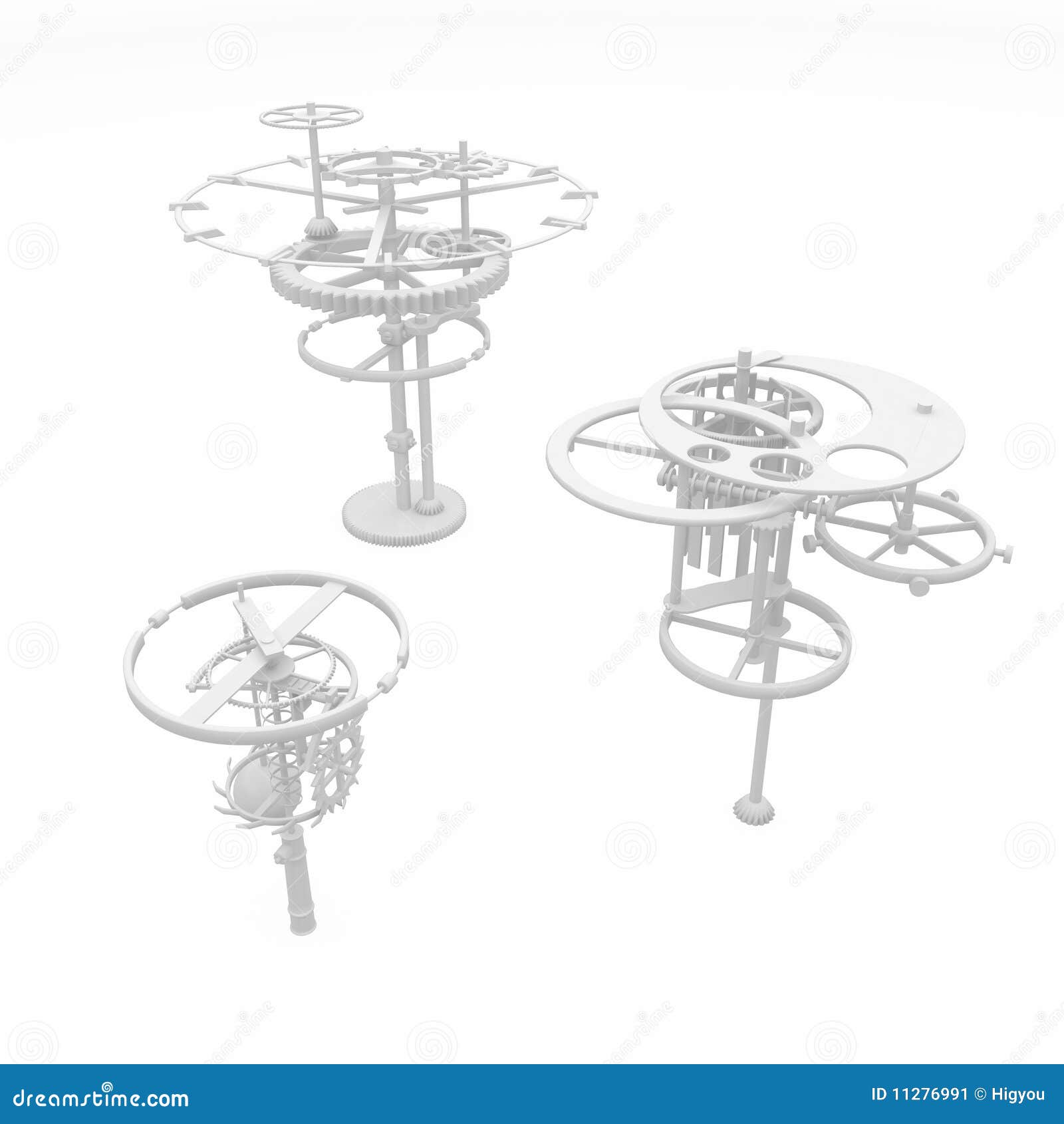 Clockwork White Trees stock illustration. Illustration of plastic ...