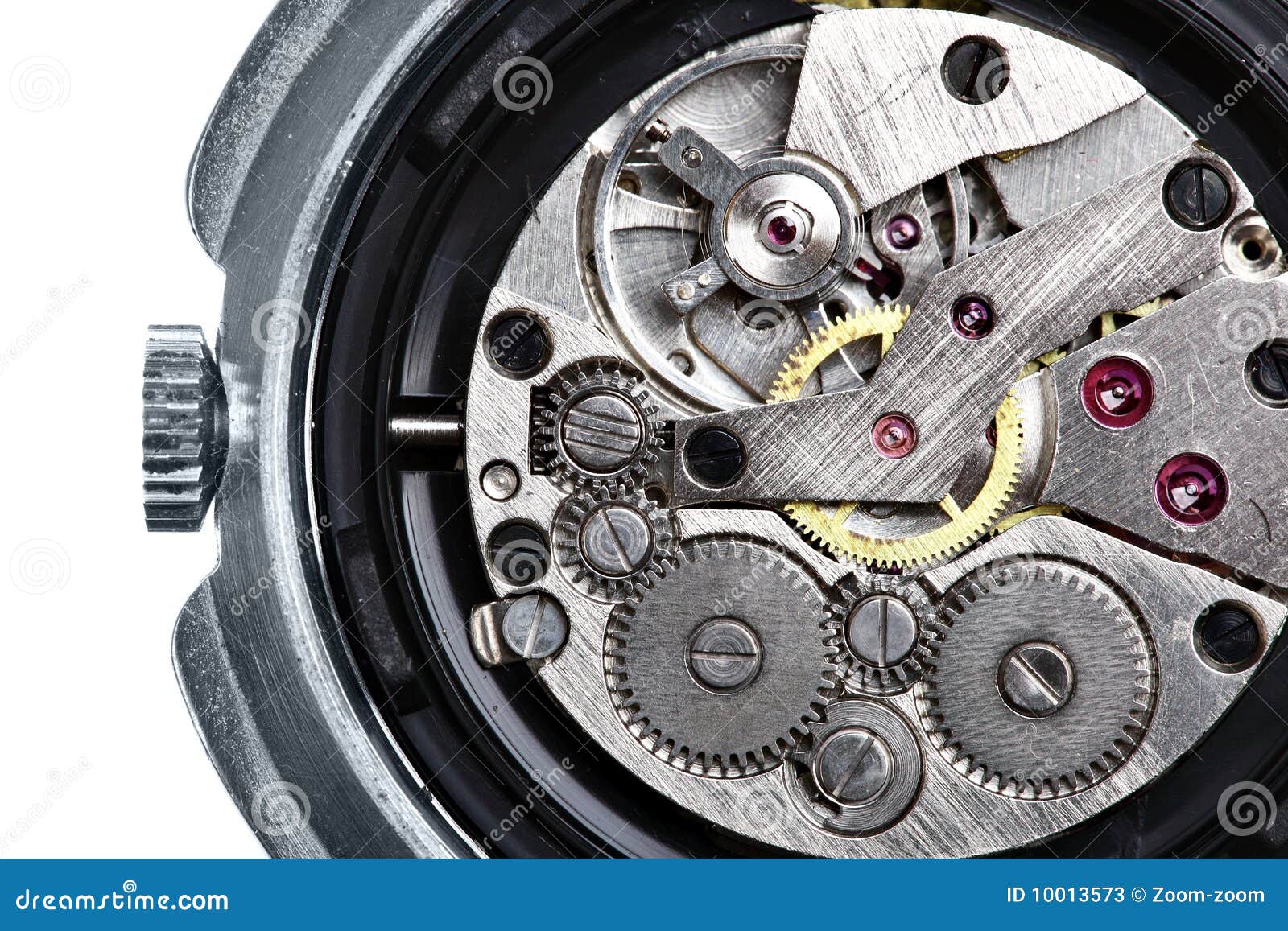 Clockwork of wristwatch stock image. Image of industry - 10013573