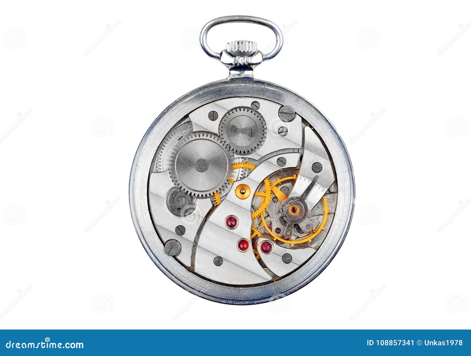 Clockworks on white stock image. Image of silver, classic - 108857341