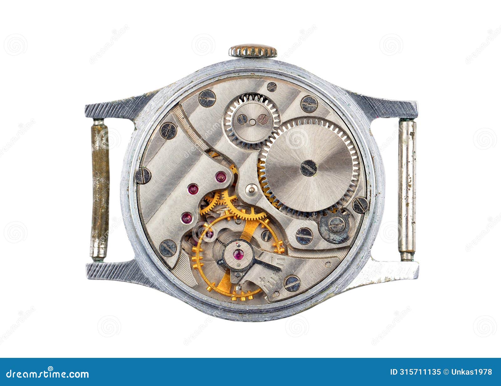 Clockworks on white stock image. Image of gold, mechanical - 315711135