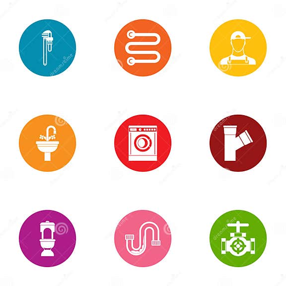 Clog icons set, flat style stock vector. Illustration of flat - 125267375
