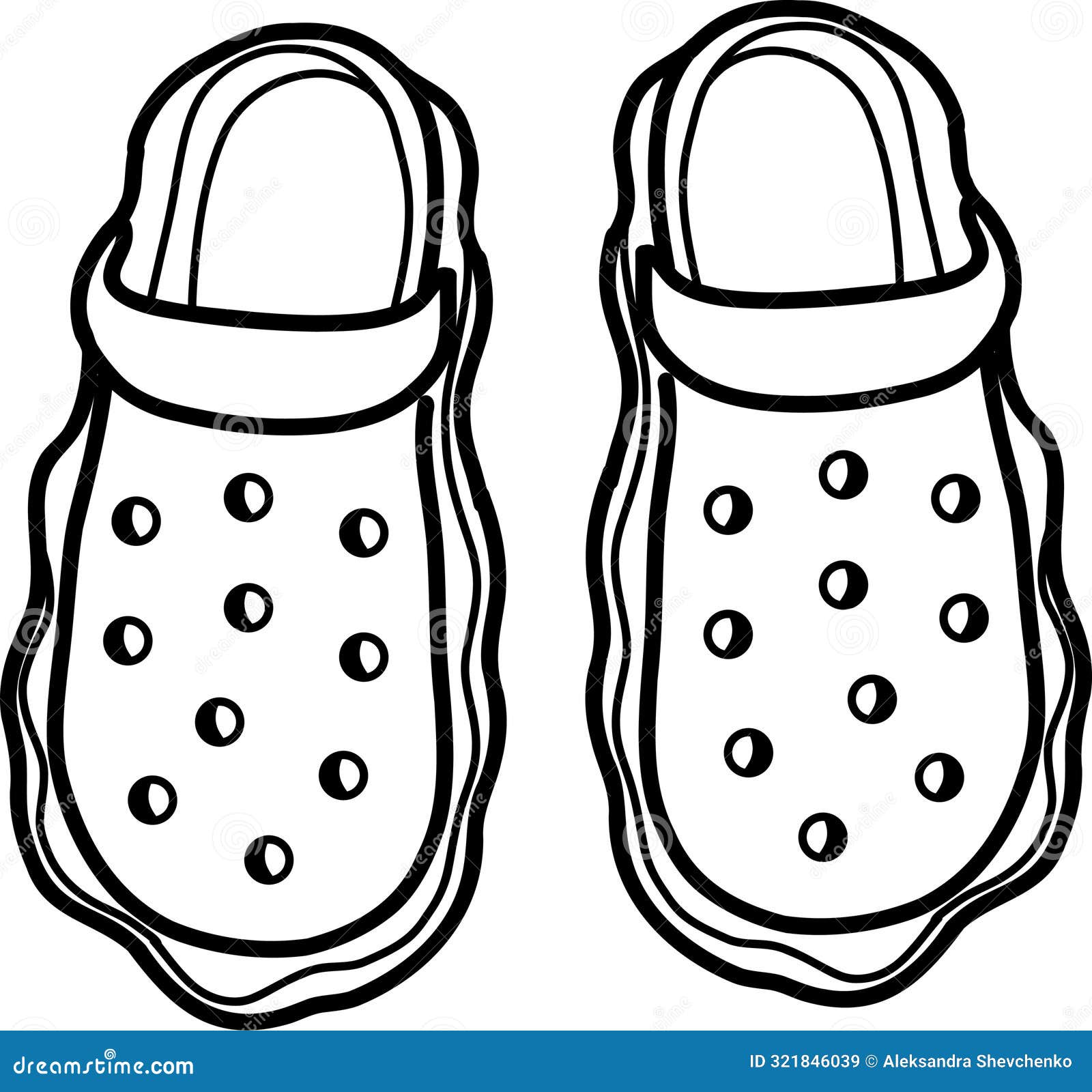 Clog. Outline Doodle Vector Illustration Stock Vector - Illustration of ...