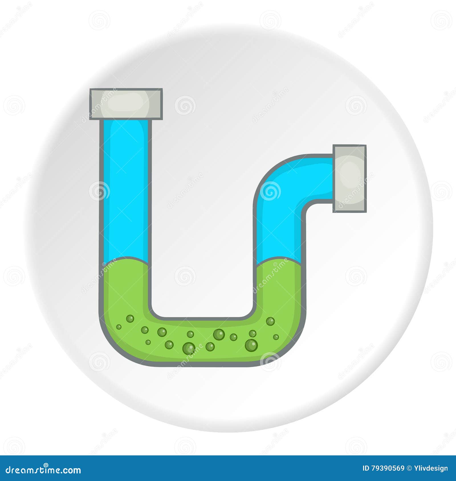 Clog in the Pipe Icon, Cartoon Style Stock Vector - Illustration of ...