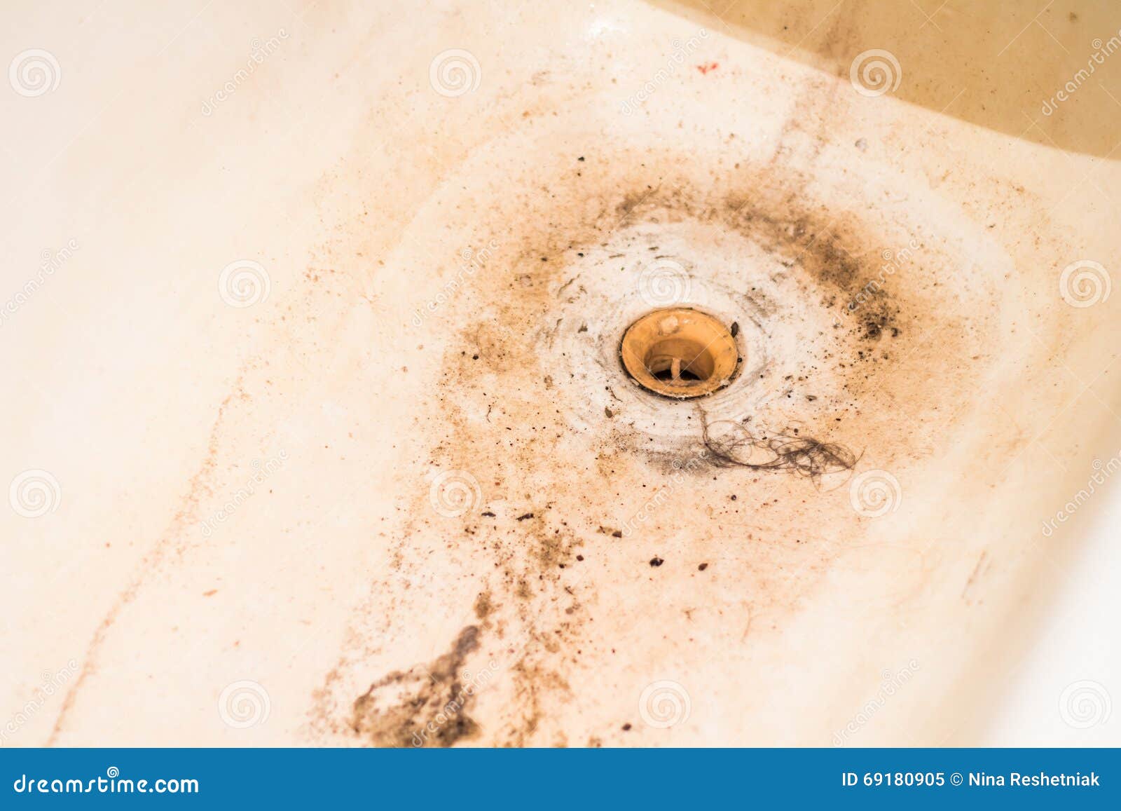 Clogged Dirty Drain in the Bathroom Stock Image - Image of bath ...
