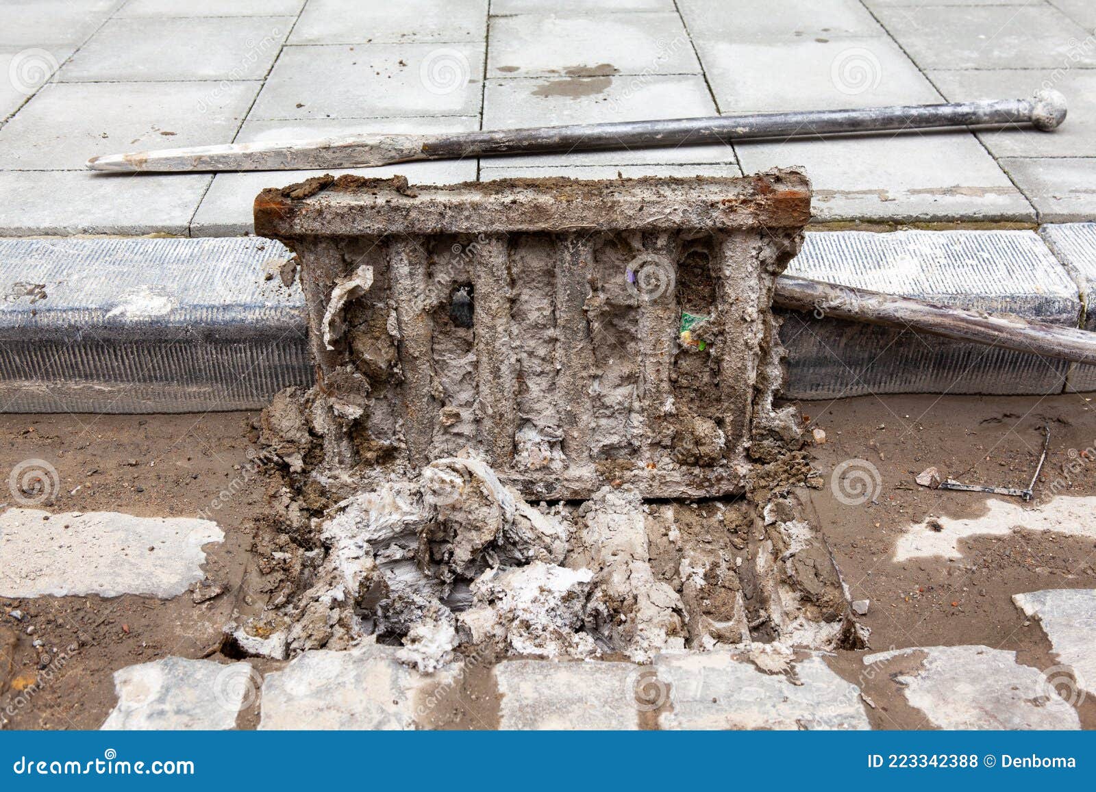 An clogged gully stock photo. Image of architecture - 223342388