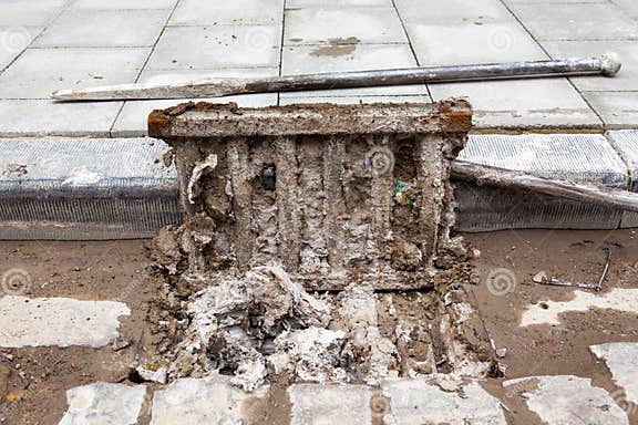An clogged gully stock photo. Image of architecture - 223342388